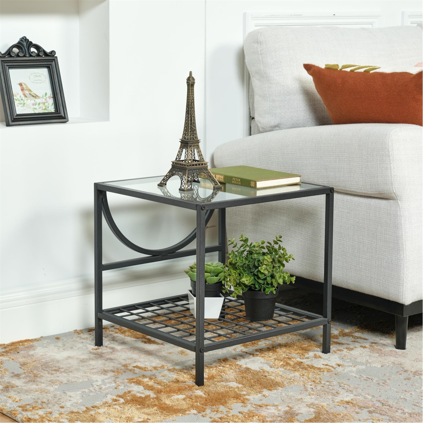 FurnitureR | JANKIN Black End Table with 2 shelves | Black | FRASERS