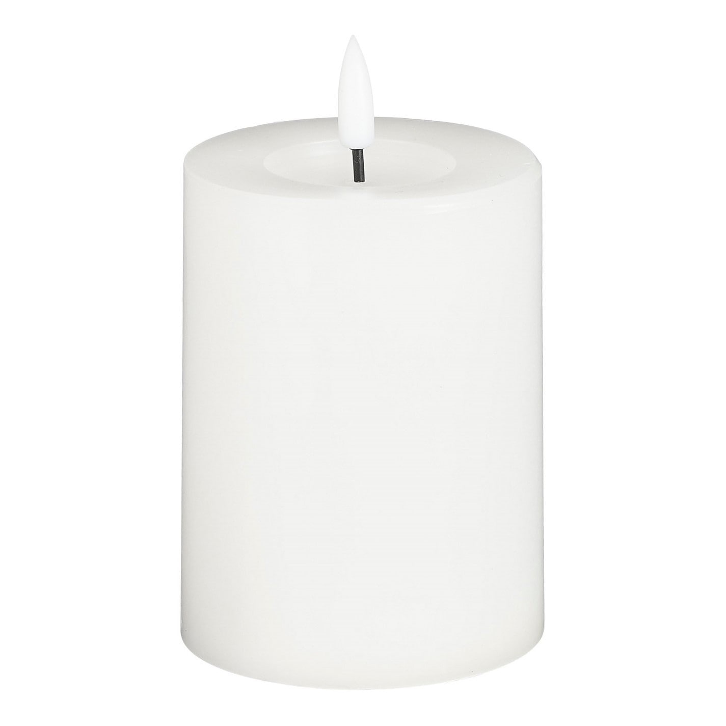 Mica | warm white led battery operated timer | Pillar Candles | FRASERS