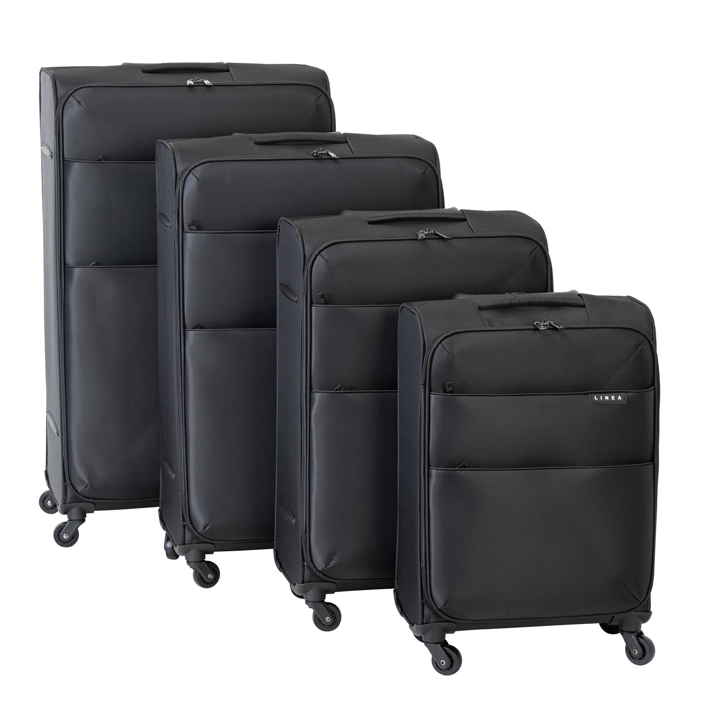 Linea | Sorento Fabric Soft Shell Suitcase | Black | FRASERS