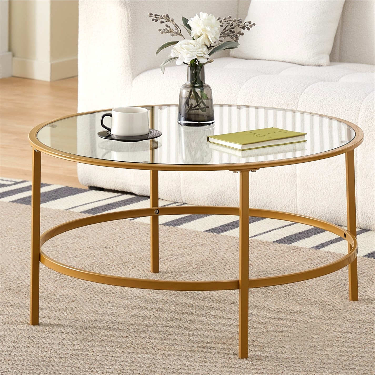 Comfy Living | Glass topped Round Coffee Table | Coffee Tables | FRASERS