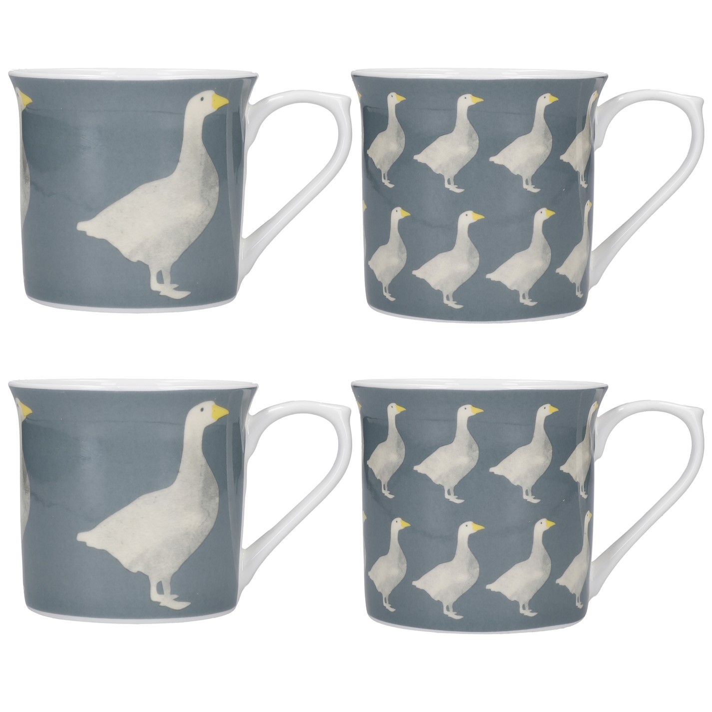 KitchenCraft | KitchenCraft Goose 4-Piece Ceramic Mug Set | Grey | FRASERS