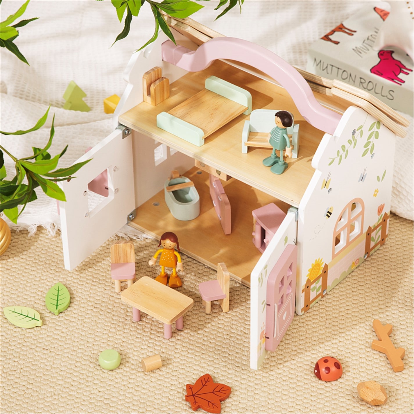 Tooky Toy Wooden Portable Dolls House | FRASERS