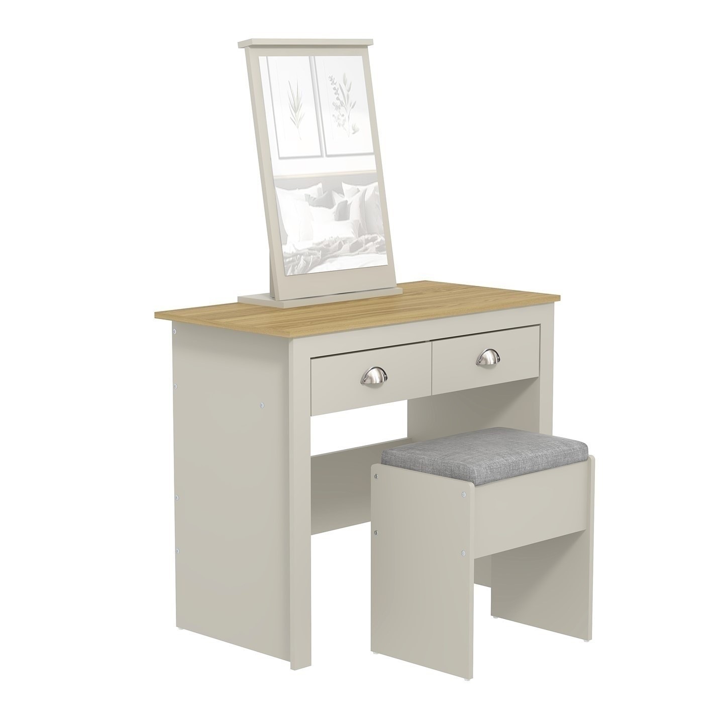 Jack Wills | Lancaster 2 Drawer Dressing Table Set | Grey | FRASERS
