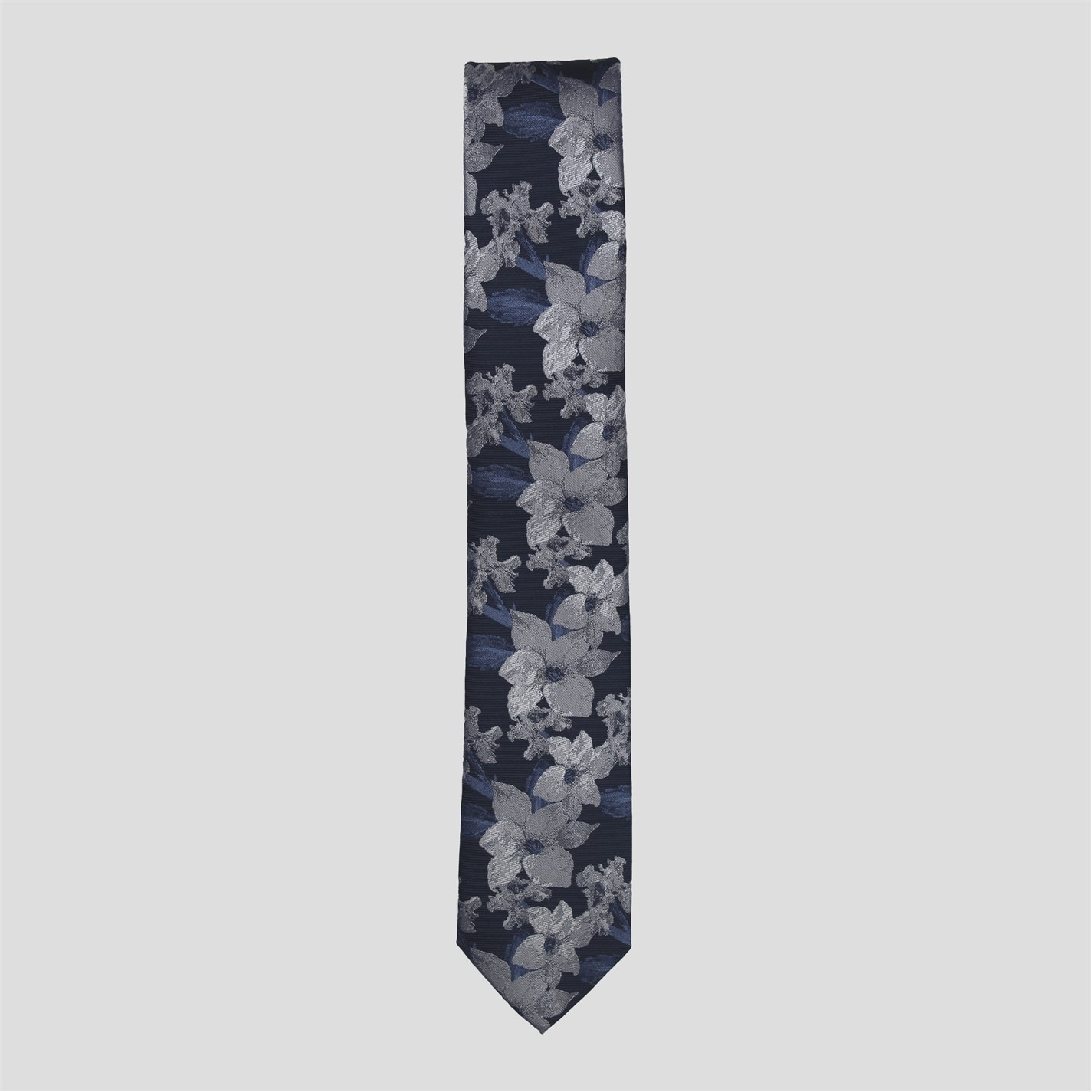 Twisted Tailor | TT Silver Floral Tie | Ties | FRASERS