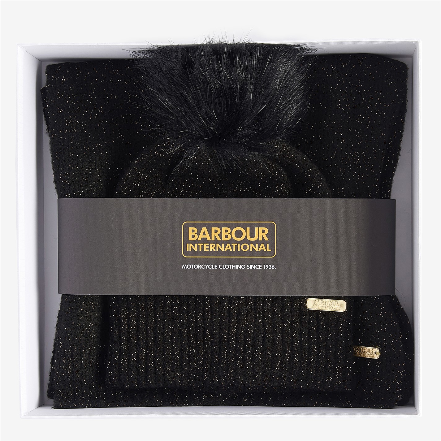 Barbour International | Sparkle Beanie & Scarf Gift Set | Winter Sets ...