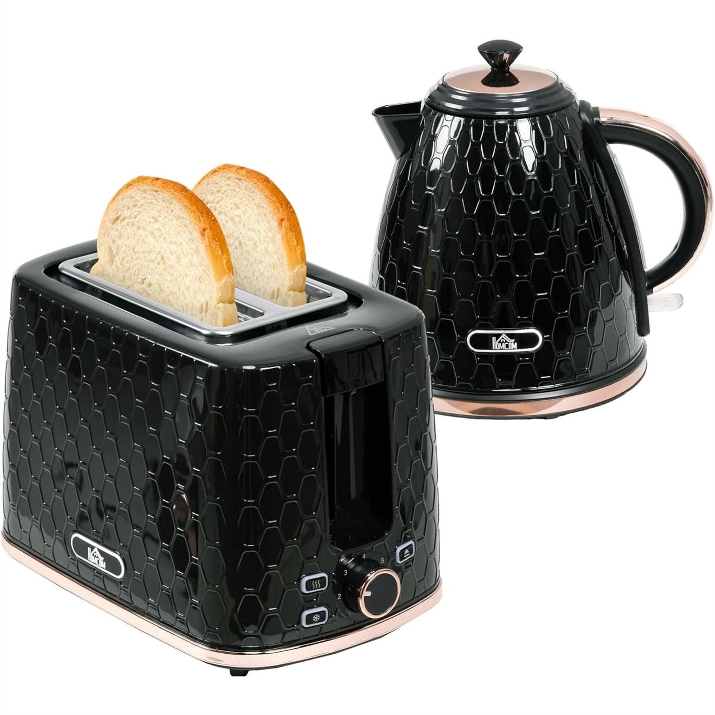 HOMCOM | HOMCOM Kettle and 2 Slice Toaster Set | Black | Frasers
