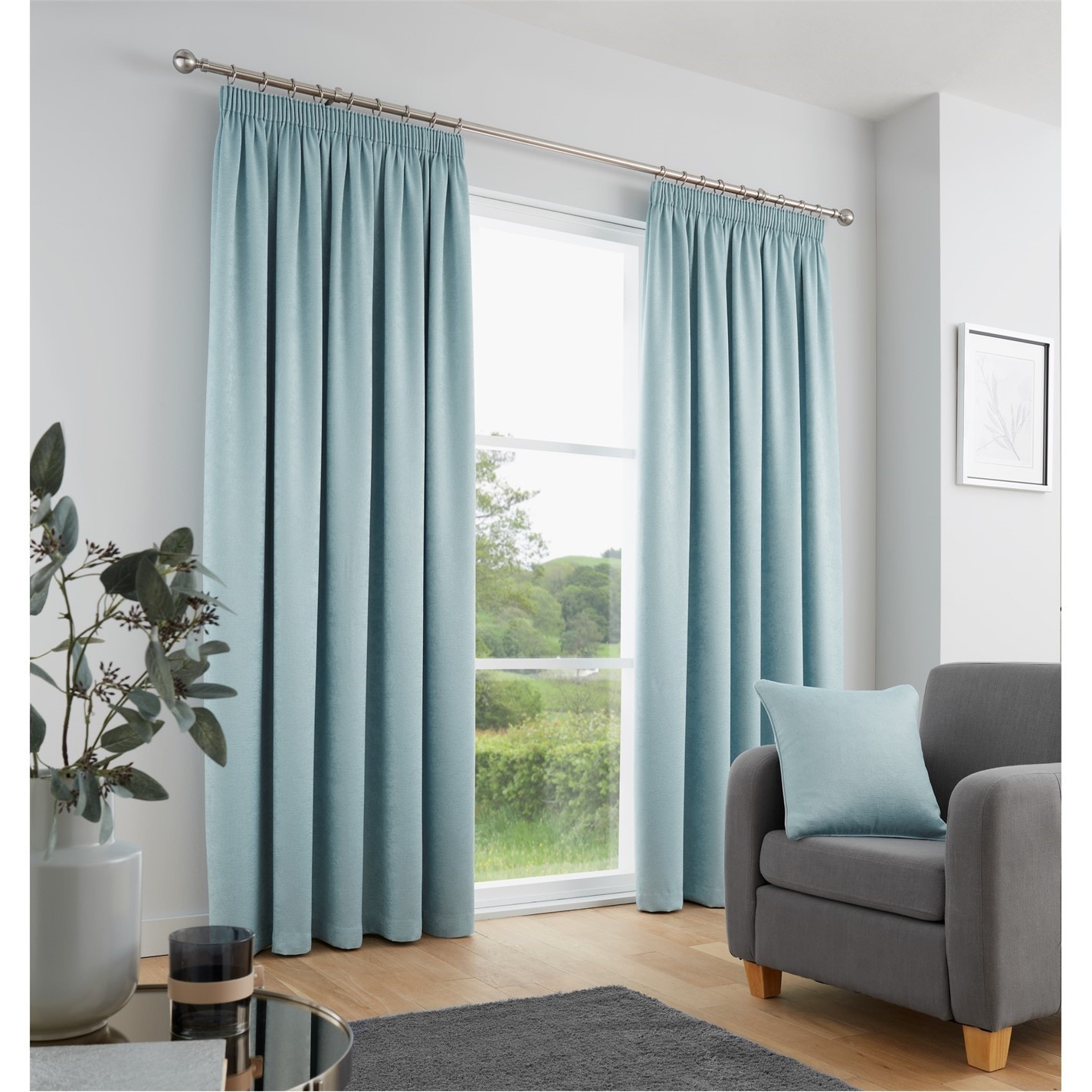 Fusion | Galaxy Dim Out Self Lined Pencil Pleat Curtains | Pencil Pleat ...