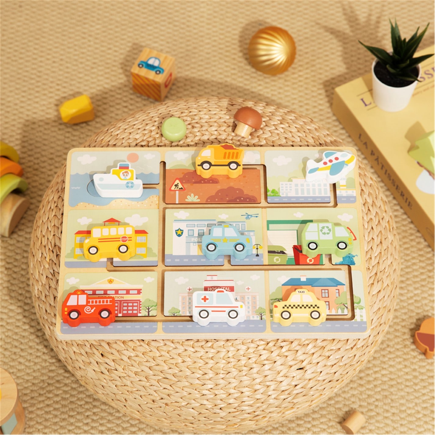 Toylife | Wooden Chunky Vehicle Puzzle | Multi | FRASERS