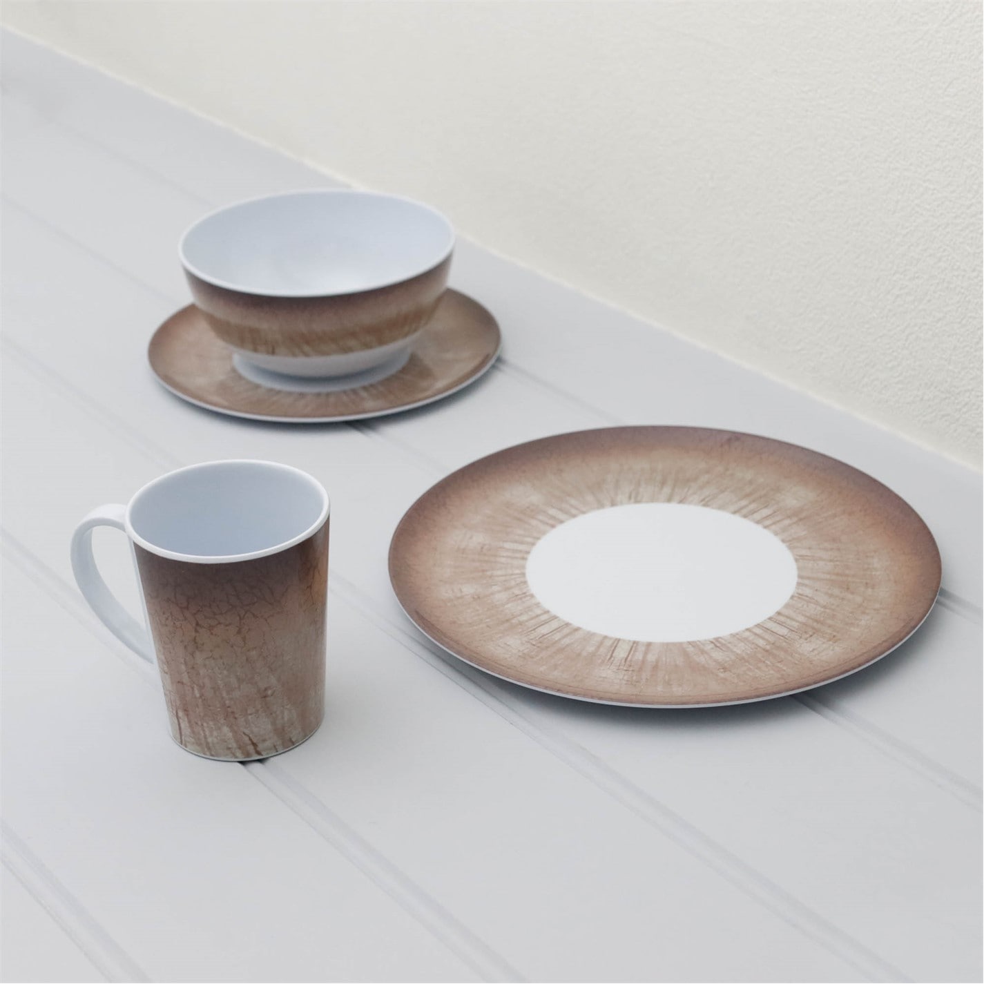Streetwize | 16 Pce Melamine Dinner Set - Stone | Stone | FRASERS