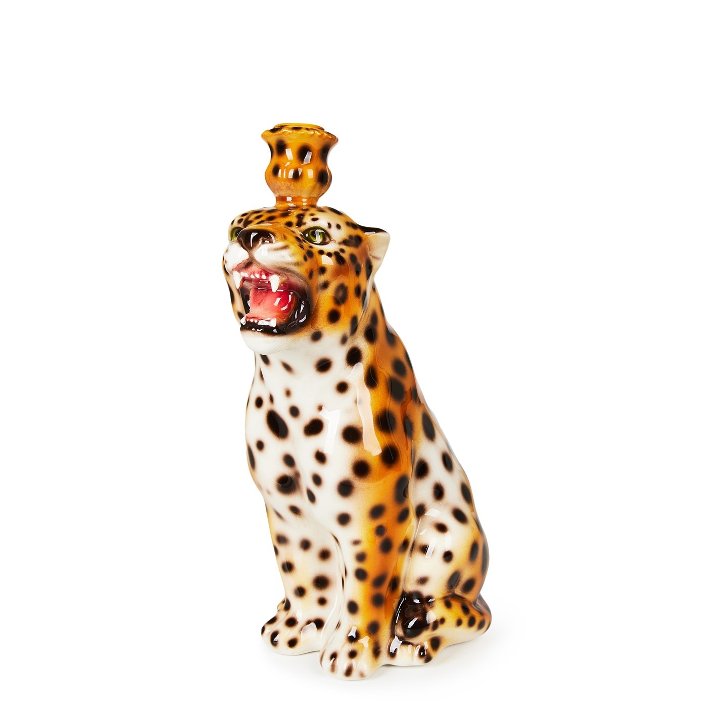Les Ottomans | Leopard Candle Holder | Brown | FRASERS