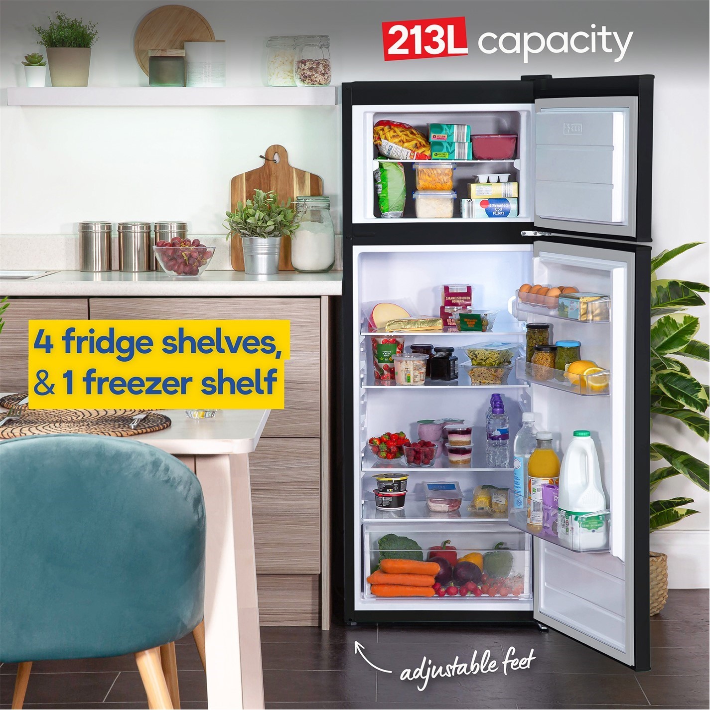 Russell Hobbs 145cm High Freestanding Fridge Freezer | FRASERS