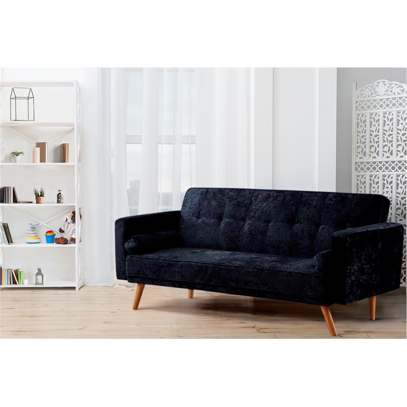 Comfy Living | Crushed Velvet Click-Clack Sofa Bed | Sofa Beds | FRASERS