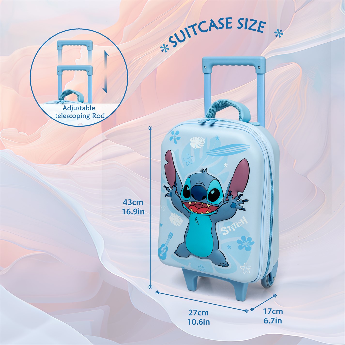 Character | 3D Suitcase Spiderman/Stitch/Elsa | Soft Suitcases | FRASERS