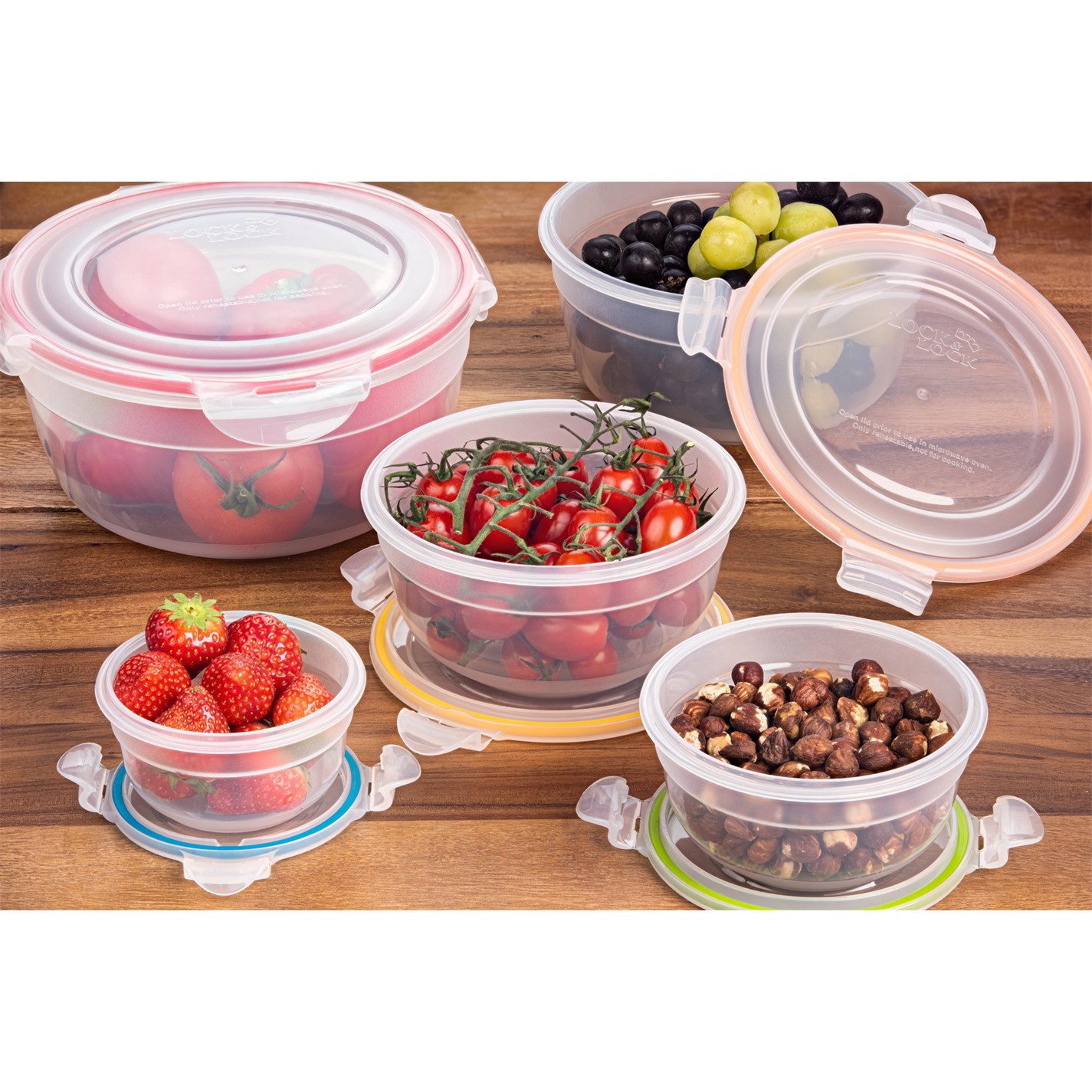 Lock N Lock | LocknLock 5 Piece Round Container Set | Clear | FRASERS