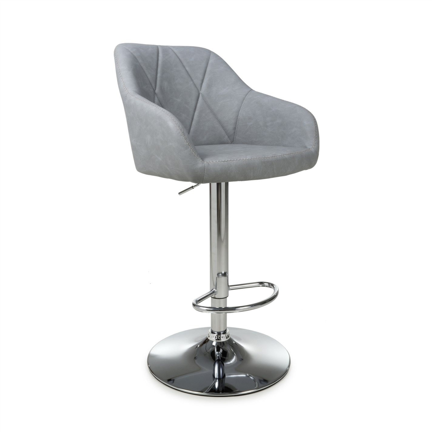 Shankar | Set of 2 Serena Leather Effect LightGrey Bar Stool | Light ...