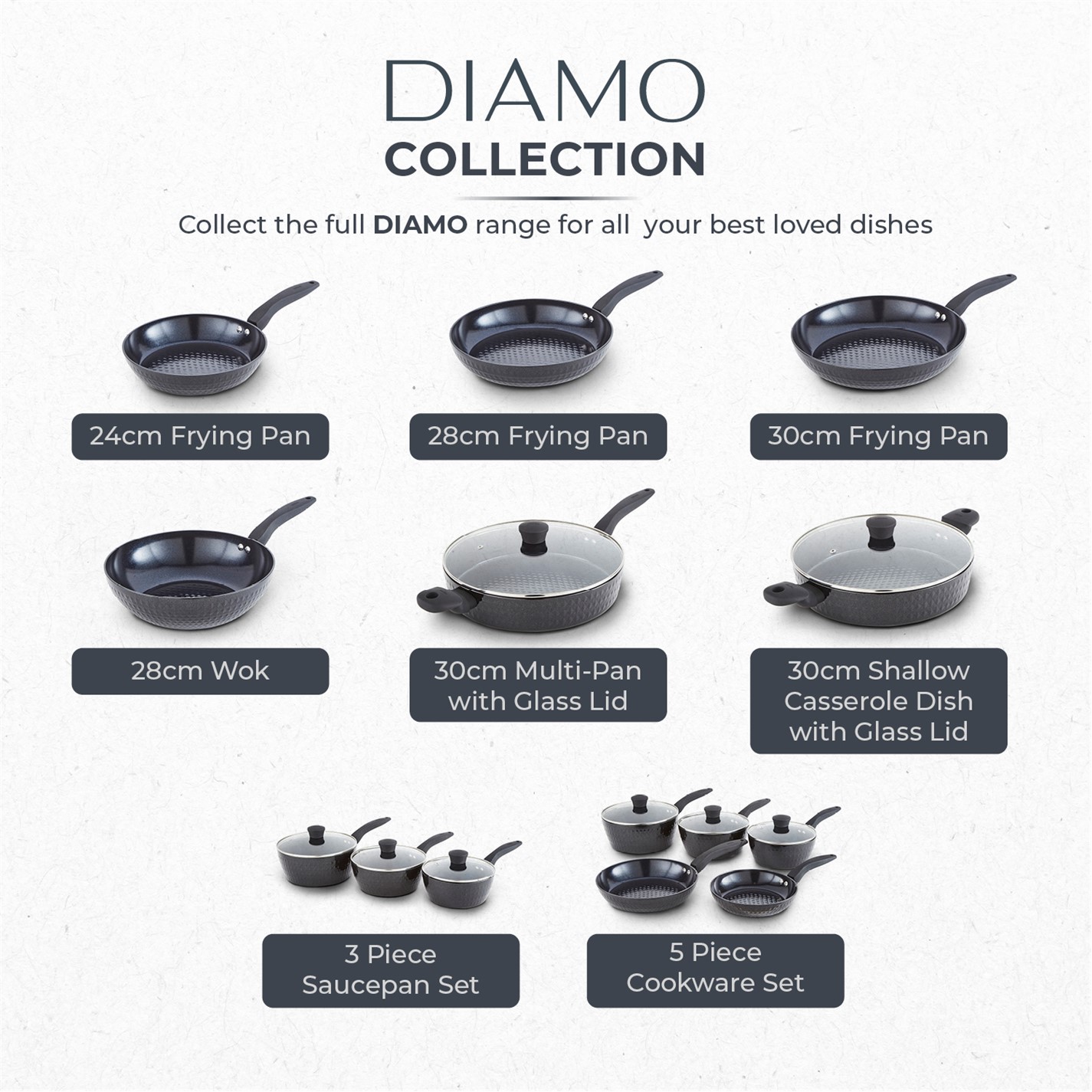 Tower | Diamo 24cm Frying Pan | Black | FRASERS