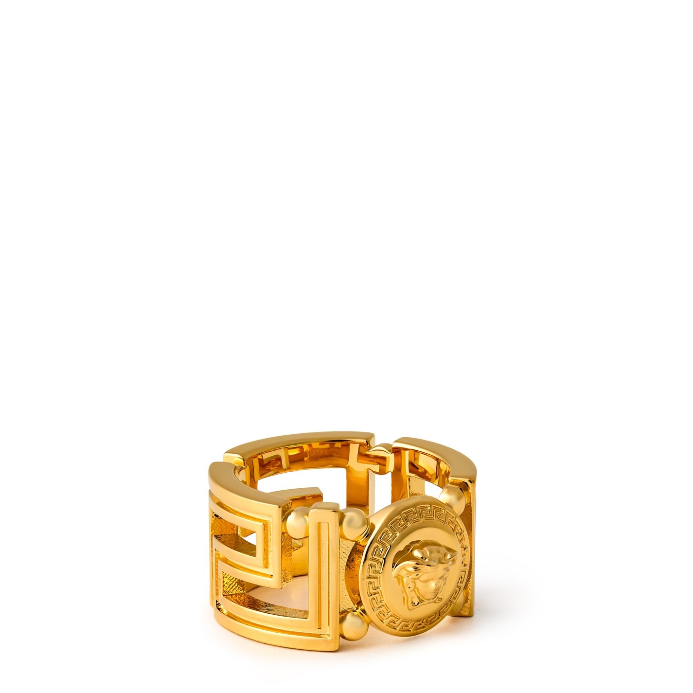 VERSACE | Medusa Greca Ring | Versace Gold | FRASERS
