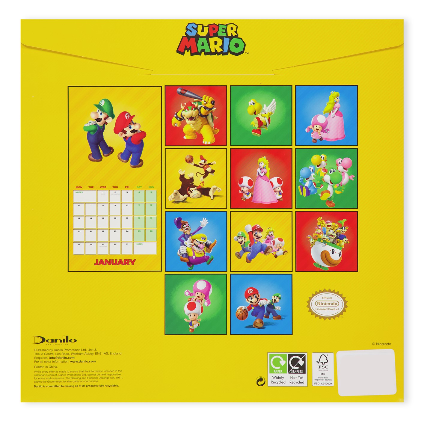 Super Mario | 2025 Calendar Adults | Multi | FRASERS