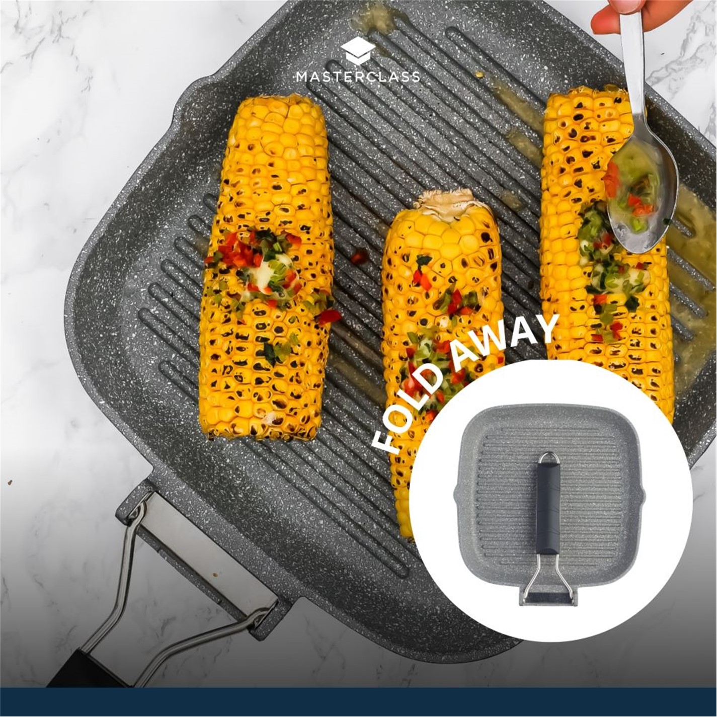 MasterClass | MasterClass Cast Aluminium Grill Pan | Grey | FRASERS