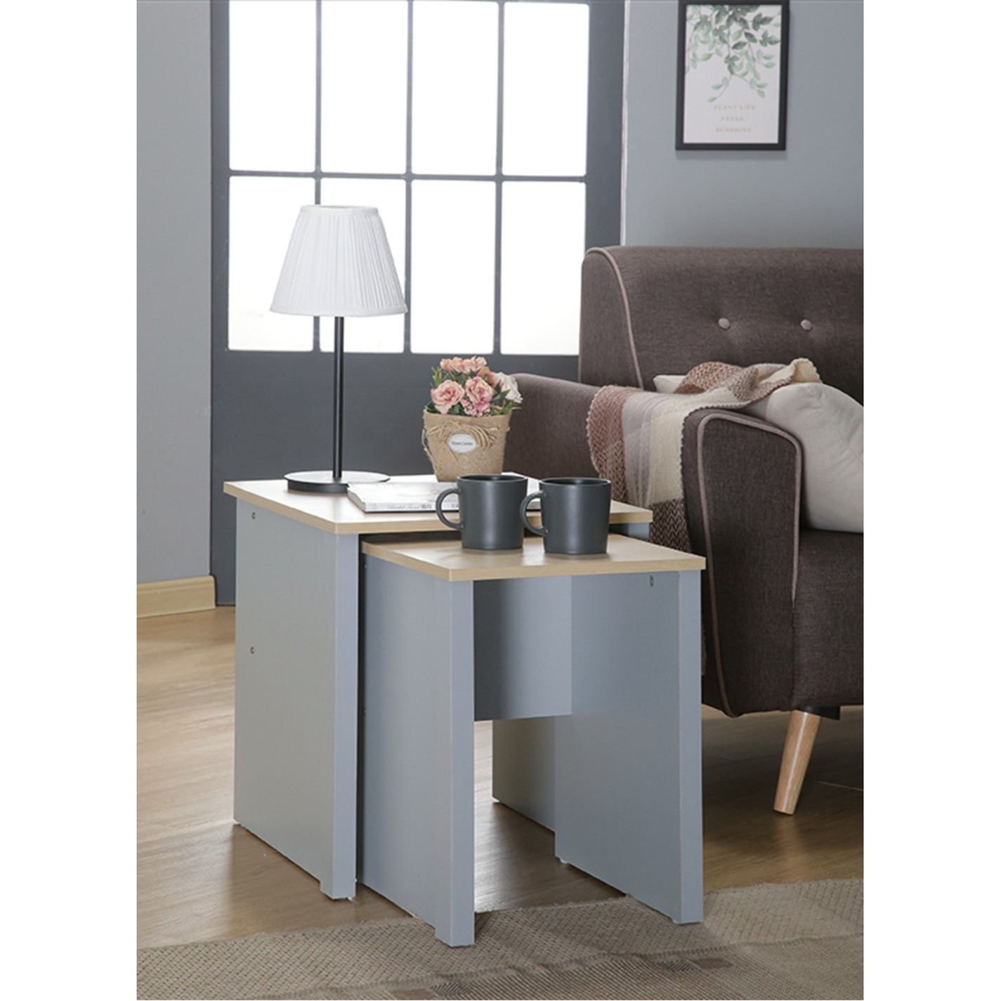 Comfy Living | Oak Topped Wooden Nest Tables | Side Tables | FRASERS