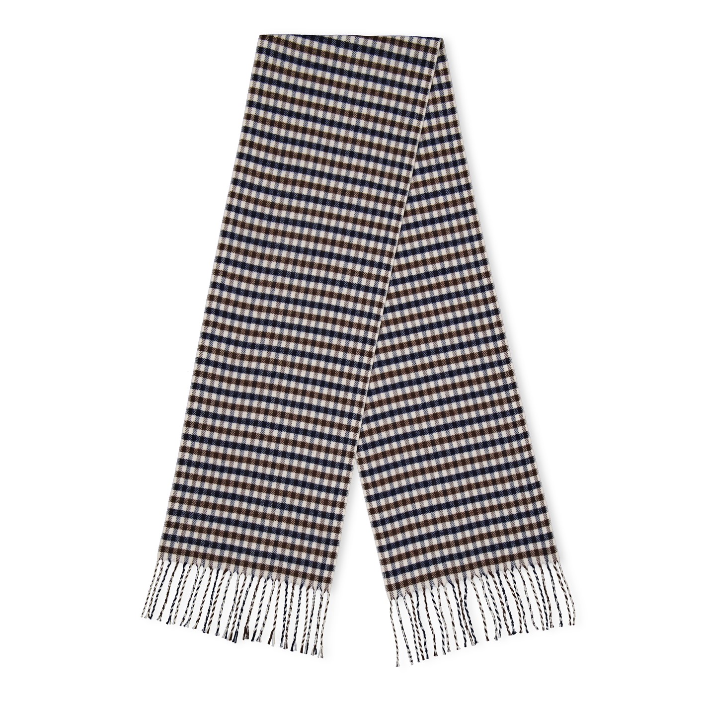 AQUASCUTUM | Check Knit Scarf | Beige | FRASERS