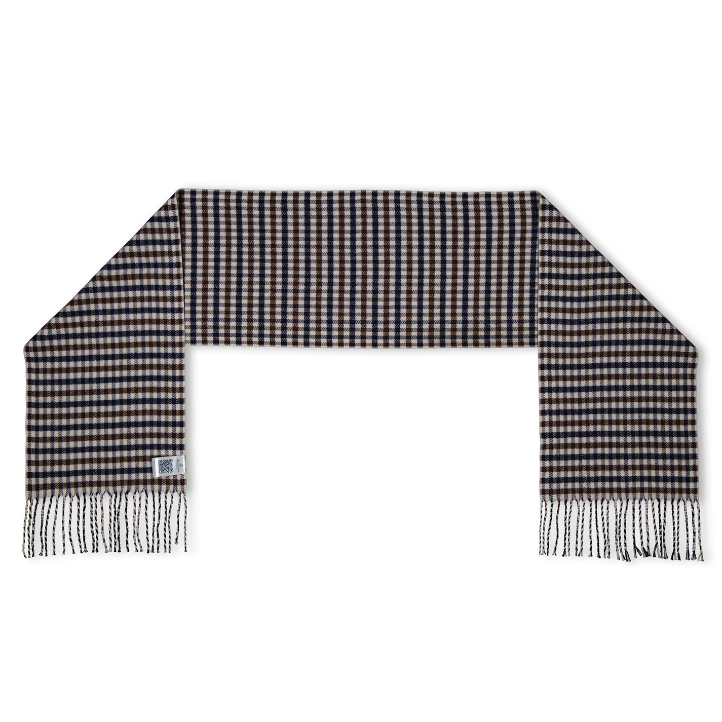 AQUASCUTUM | Check Knit Scarf | Beige | FRASERS