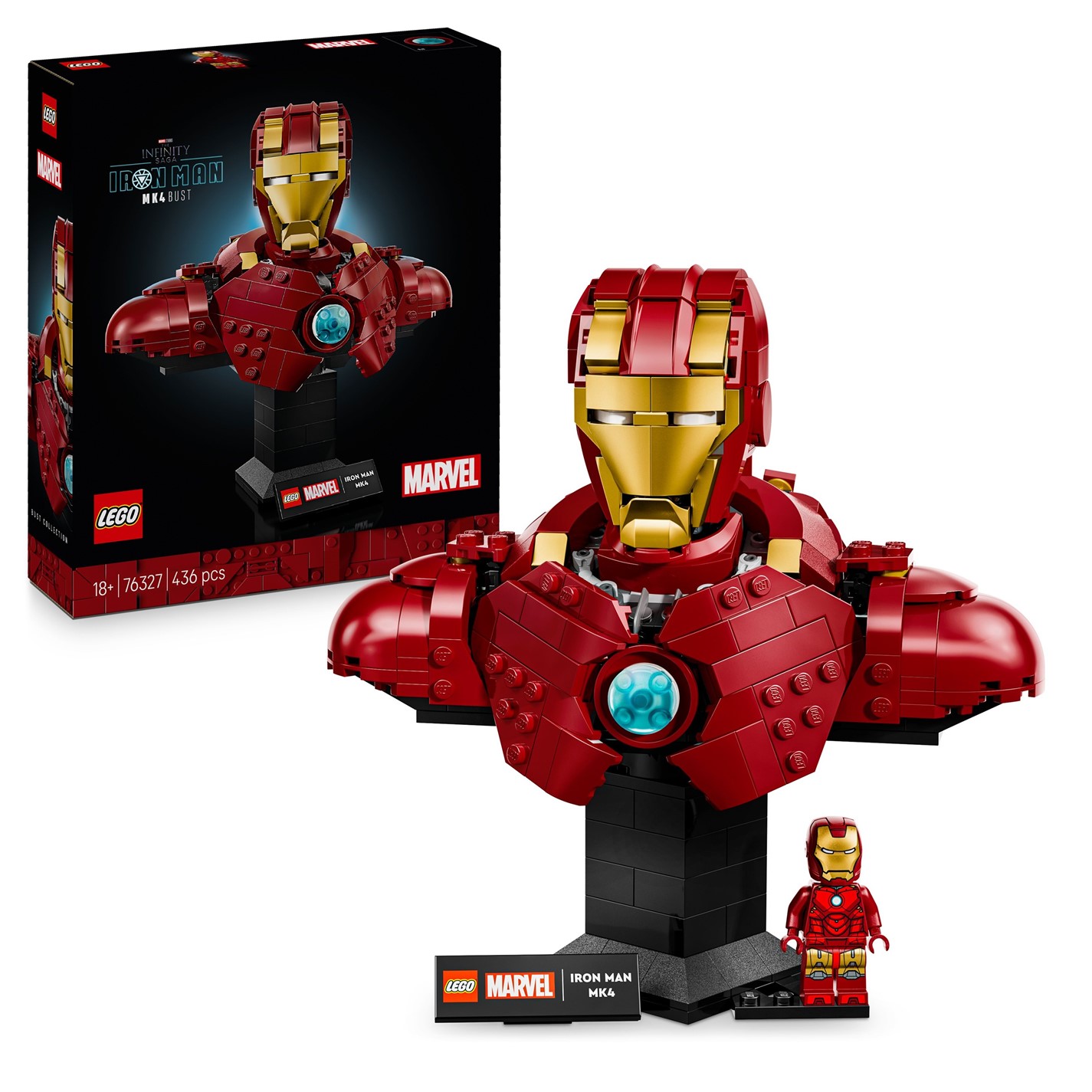 LEGO | LEGO® Marvel Iron Man MK4 Bust Buildable Model for Adults with ...