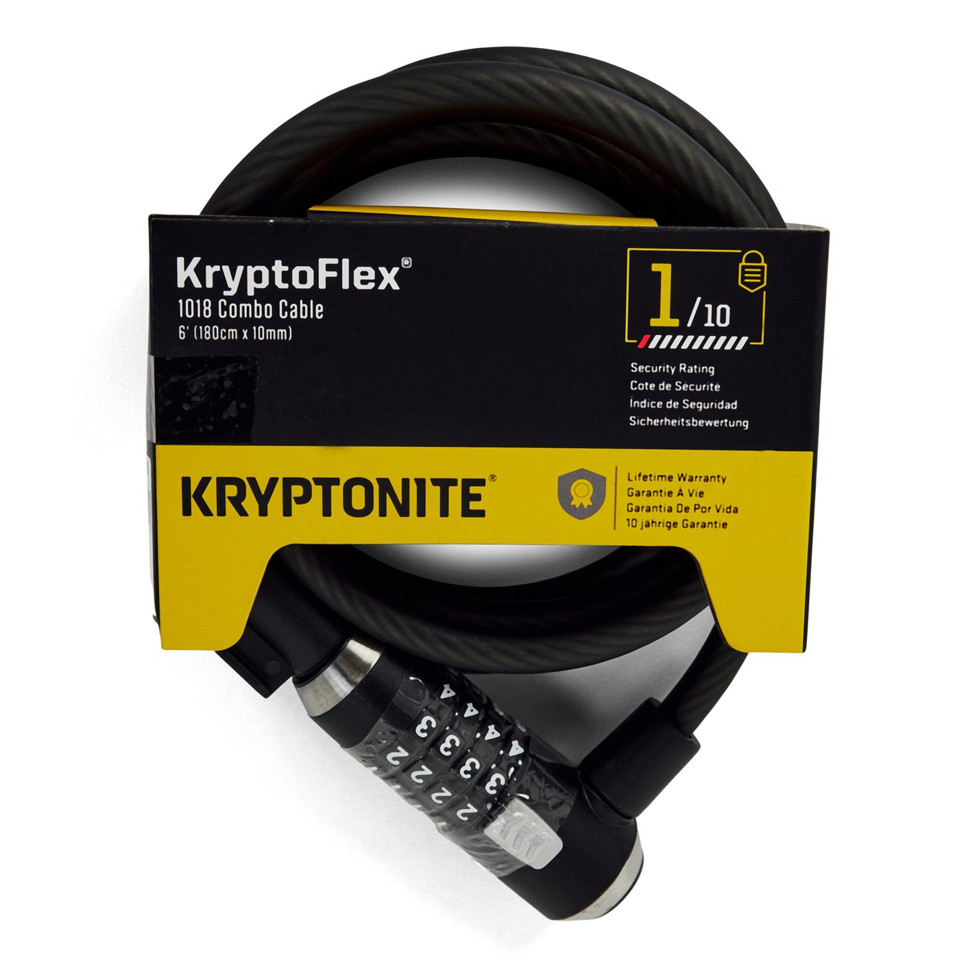 Kryptonite | 1018 Combo Cable Lock | Black | FRASERS