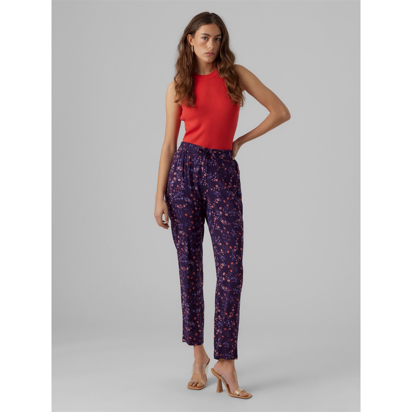 Vero Moda | Floral Trousers | Purple Pennant | FRASERS