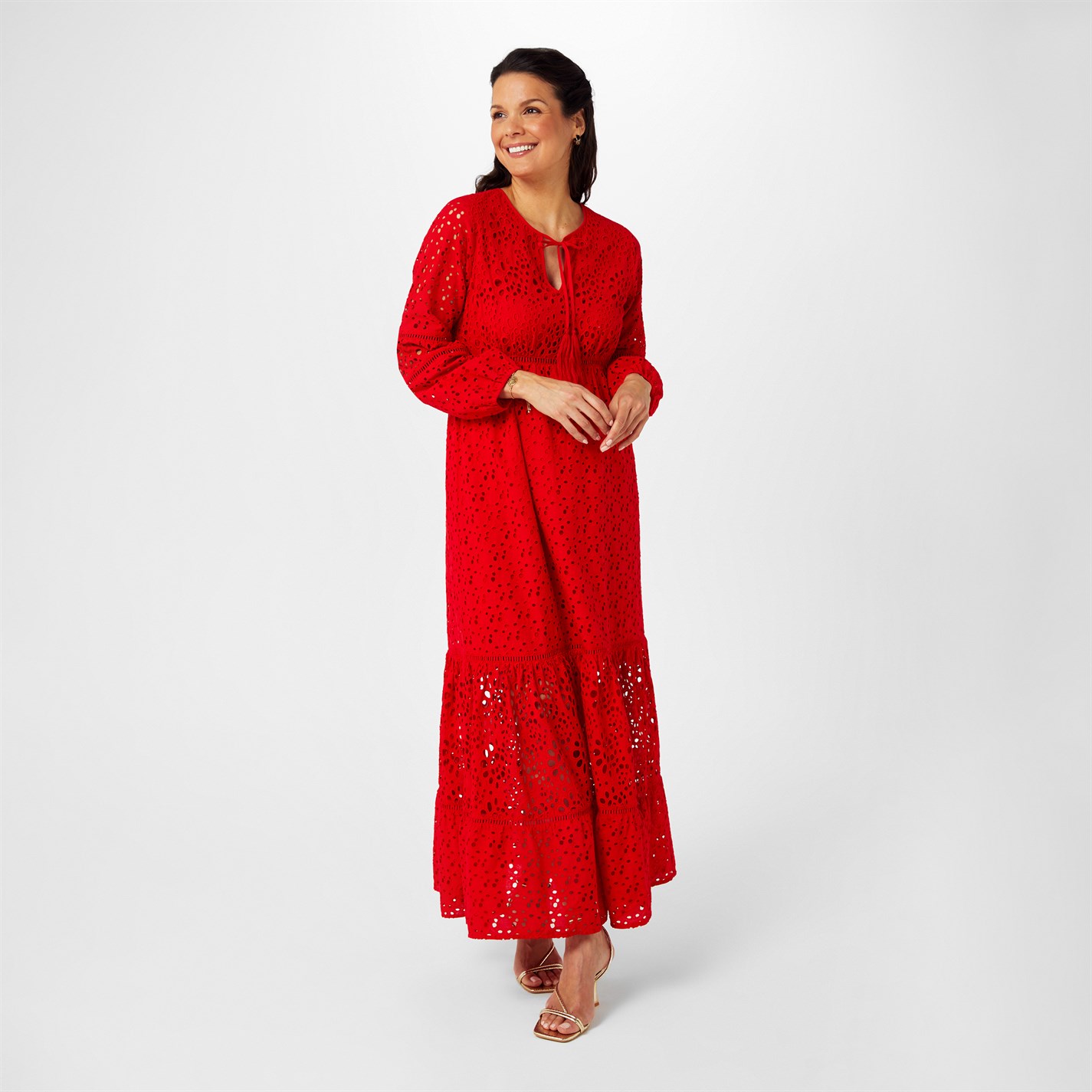 Biba | Biba Broderie Dress | Red | FRASERS
