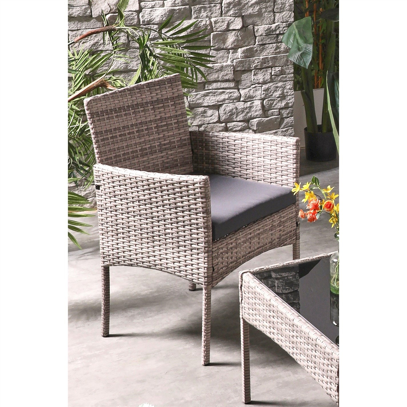Linea | Fiji 4 Piece Rattan Lounge Set | Grey | FRASERS