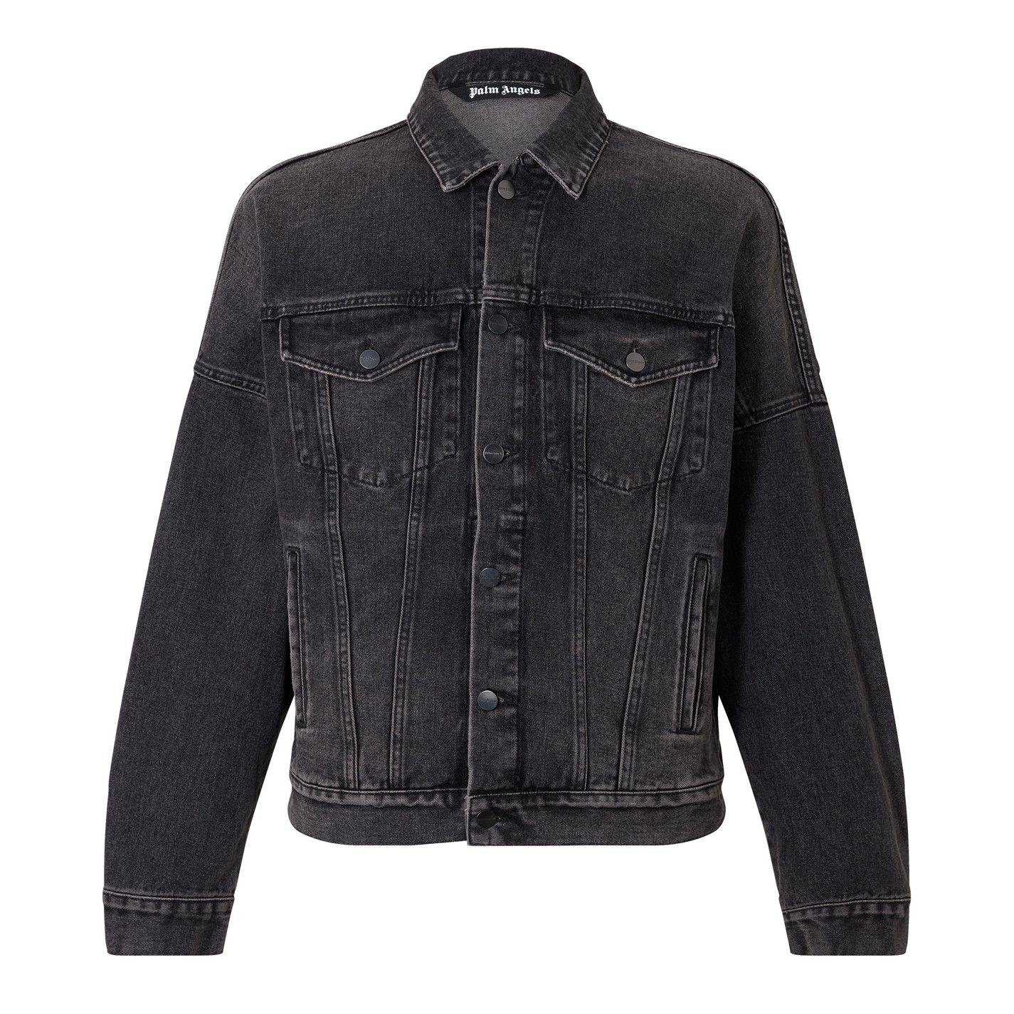 PALM ANGELS | Logo Denim Jacket | Black 1001 | FRASERS