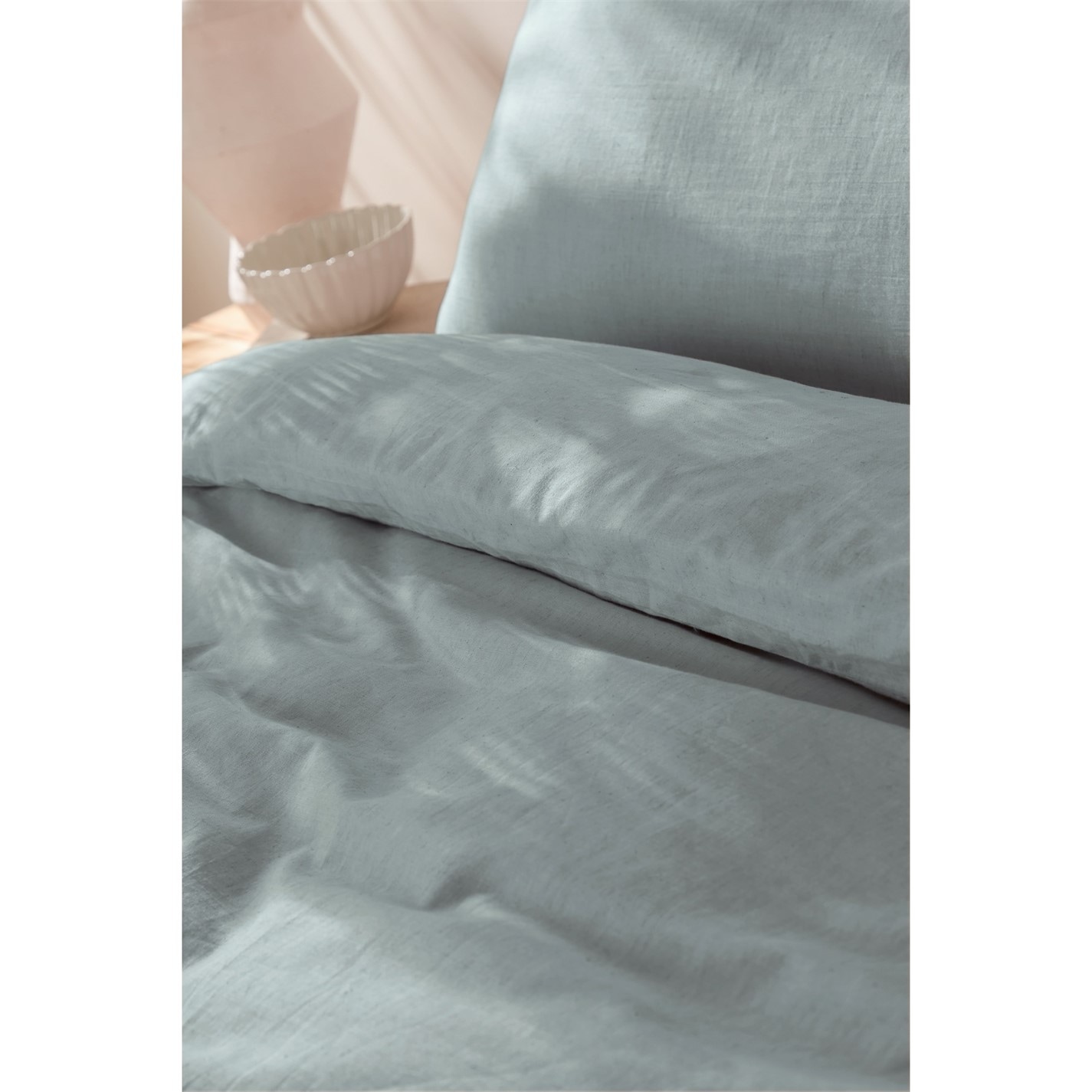 Homelife | Washed Linen Blend Duvet Set | Denim Blue | FRASERS