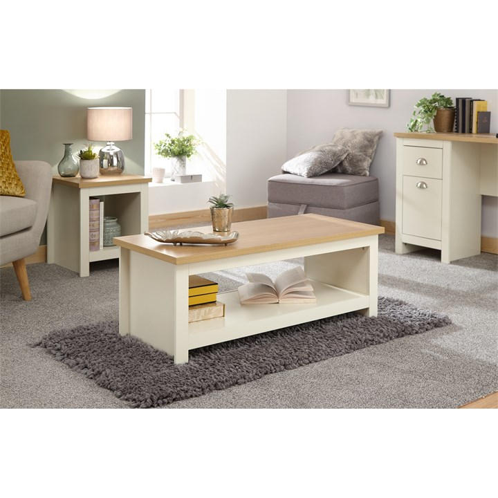 GFW | GFW Lancaster Coffee Table with Shelf | Cream | FRASERS