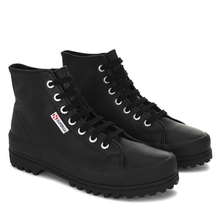 Superga | Alpina Nappa Boots | Full Black | FRASERS