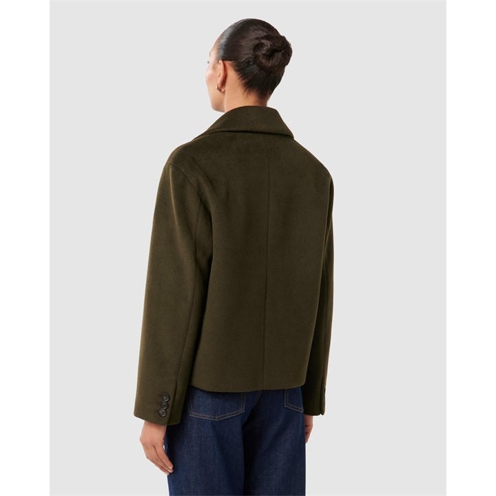 Forever New | Khloe Double Breasted Peacoat | Dark Khaki | FRASERS
