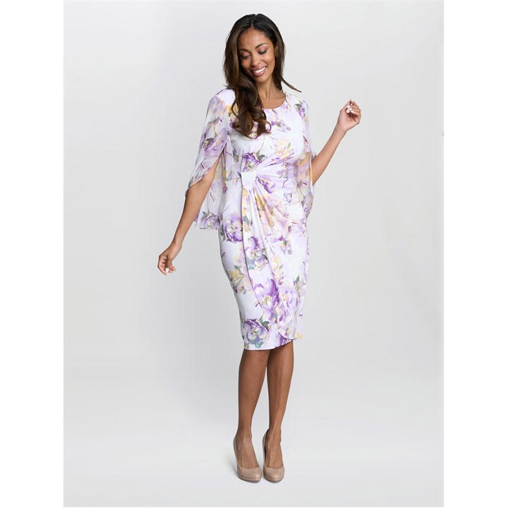 Gina Bacconi | Harmony Floral Print Dress | Ivory Multi | FRASERS