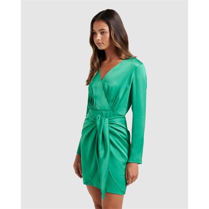 Forever New | Ava Satin Sarong Mini Dress | Shamrock | FRASERS