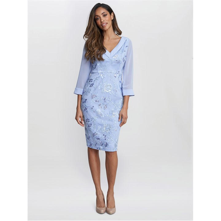 Gina Bacconi | Daisy Crepe Dress With Embroidery | Party Dresses | FRASERS