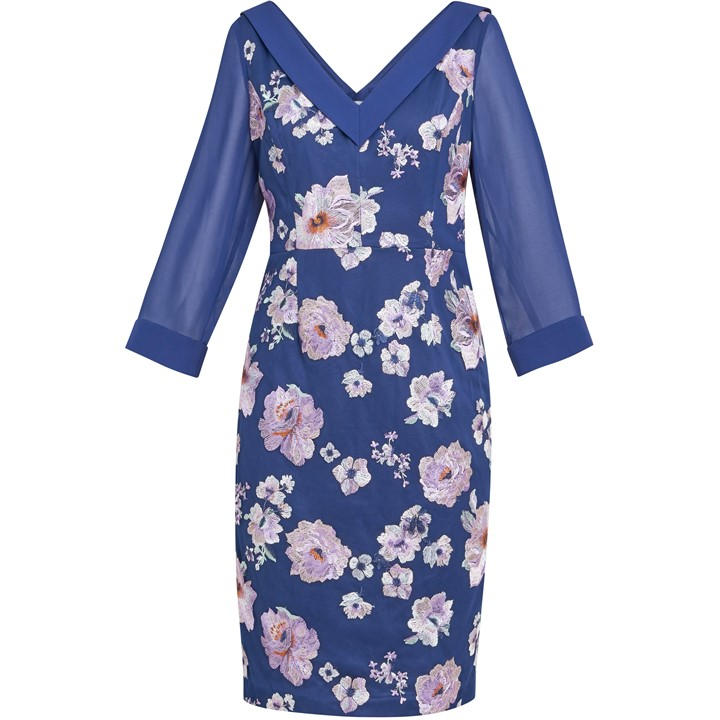 Gina Bacconi | Daisy Crepe Dress With Embroidery | Party Dresses | FRASERS