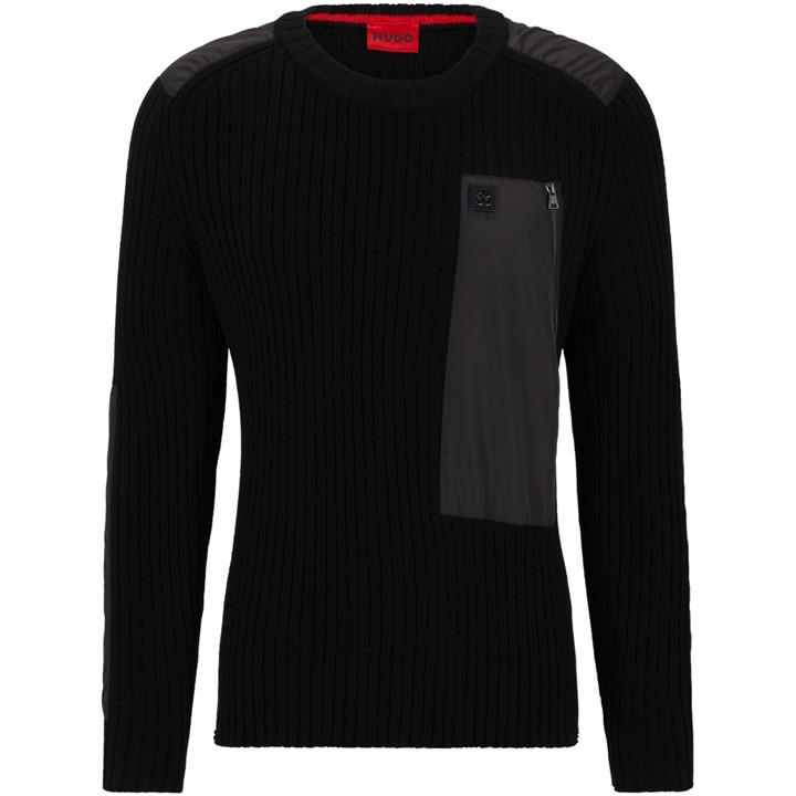 HUGO | Ribbed Jumper | Black 001 | FRASERS