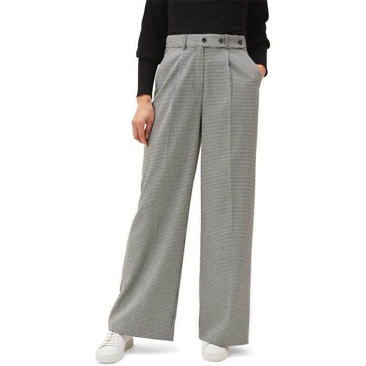 Phase Eight | Karrie Dogtooth Wide Leg Trouser | Black/White | FRASERS
