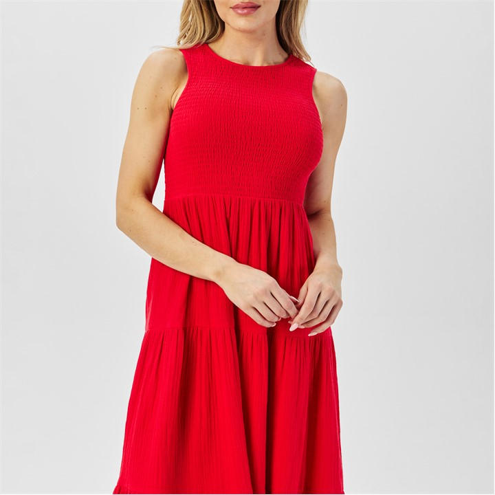 Nobodys Child | Sleeveless Tiered Charlie Midi Dress | Red | FRASERS