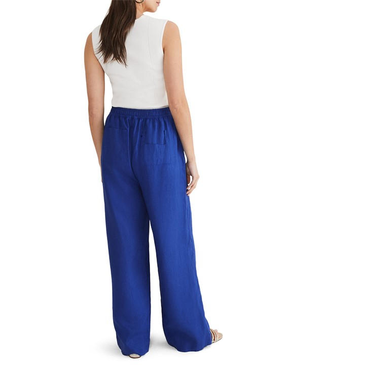 Phase Eight | Lolita Drawstring Linen Trouser | Cobalt | FRASERS