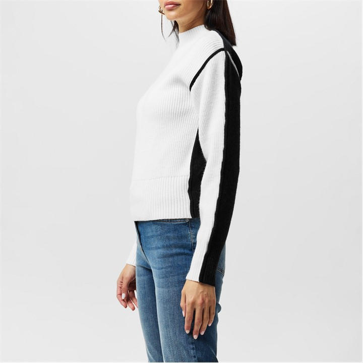 French Connection | High Neck Jumper | Blackout-White | FRASERS