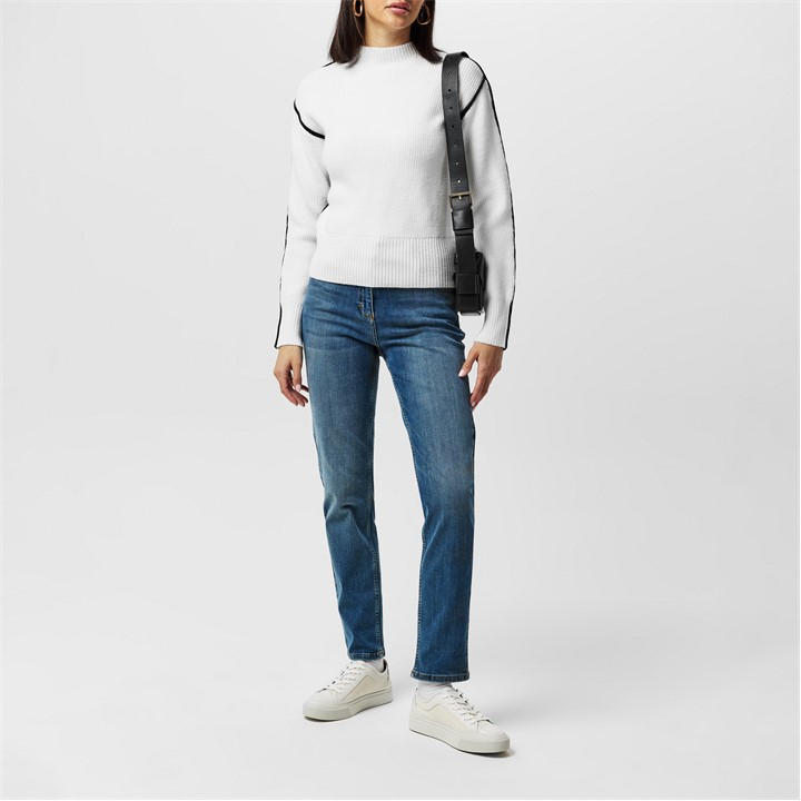 French Connection | High Neck Jumper | Blackout-White | FRASERS