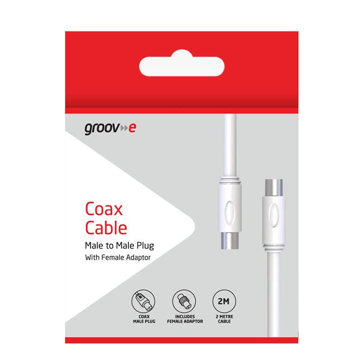 Groov-e | Coax Cable 2M - White | White | FRASERS