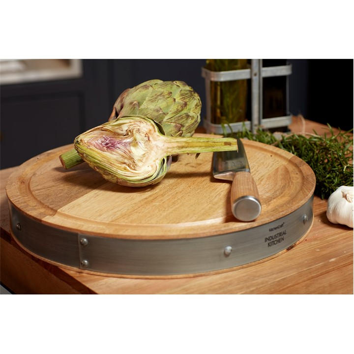 KitchenCraft | Industrial Kitchen Round Wooden Chopping Board | Wood ...