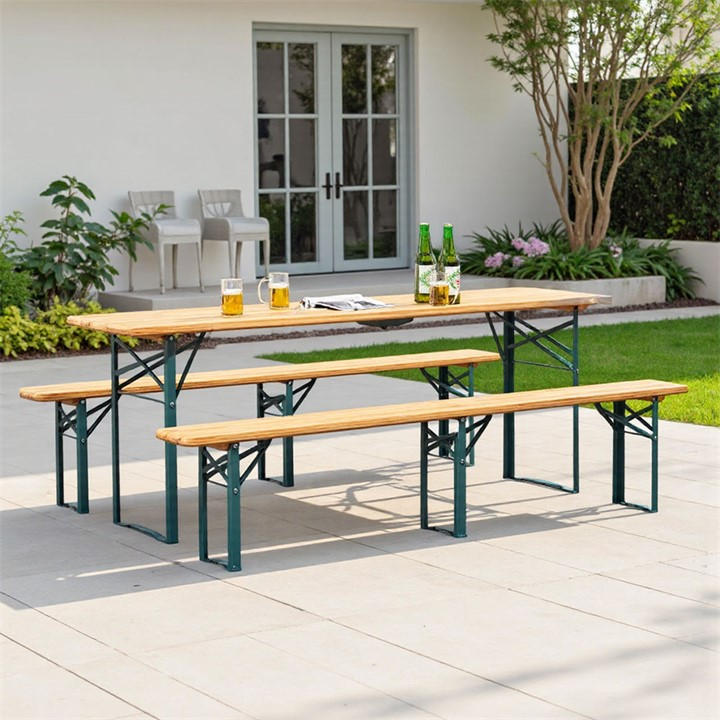 Breeins | Foldable Wooden Garden Dining Table Brown | Brown | FRASERS