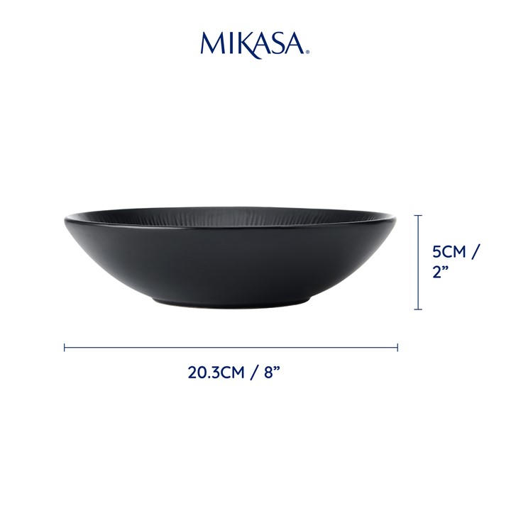 Mikasa | Mikasa Jardin Midnight Stoneware Pasta Bowl Set | Black | FRASERS